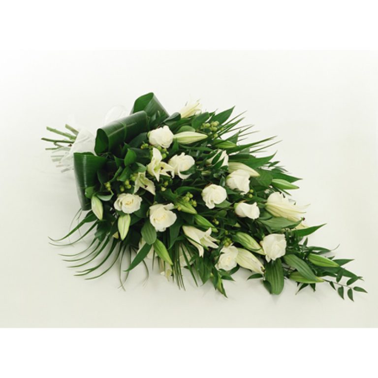 White & Green Sympathy Sheaf – Ringwood Square Florist